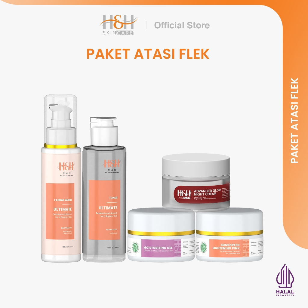 Jual H&H Paket Flek Advanced Glow (Facial Wash, Toner, Moisturizer ...