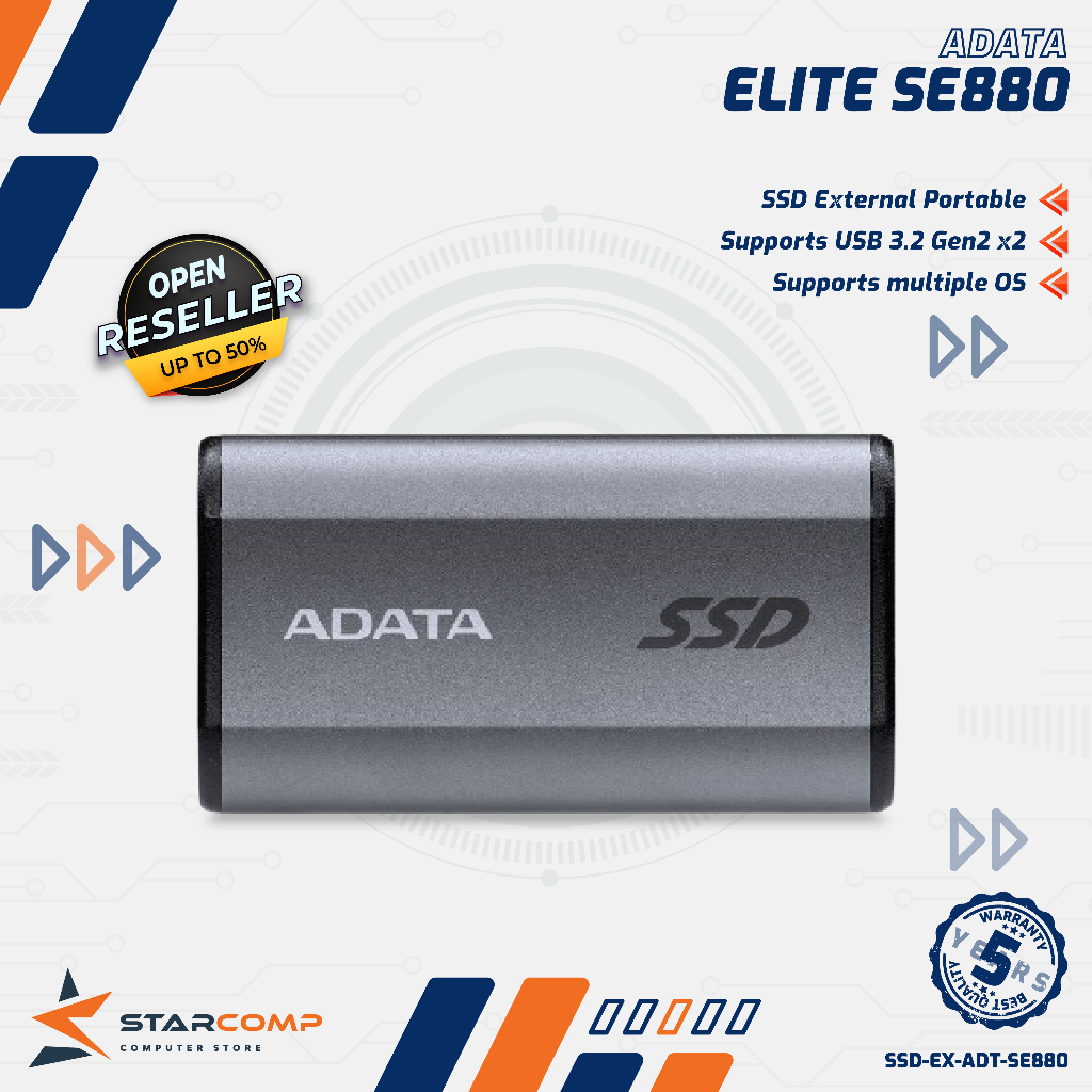 Jual SSD ADATA SE880 500GB 1TB 2TB Portable USB-C USB-A up to 2000mbps | Shopee Indonesia