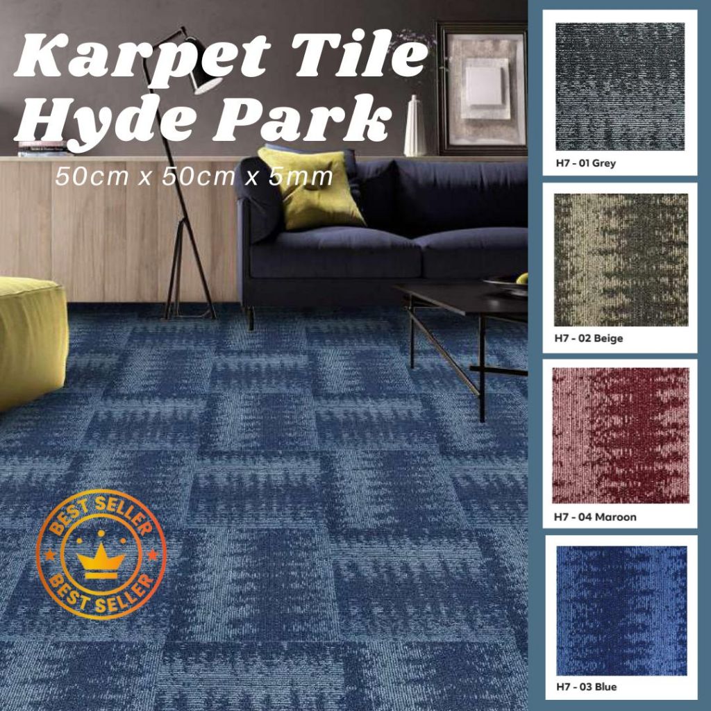Jual KARPET TILE HYDE PARK I KARPET OFFICE 50cm X 50cm I TERLENGKAP | Shopee Indonesia