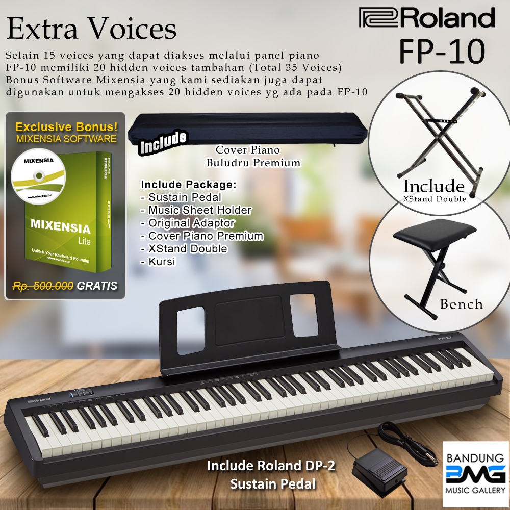 Jual Roland FP 10 Digital Piano / FP10 / FP-10 (Spek diatas P45 ...
