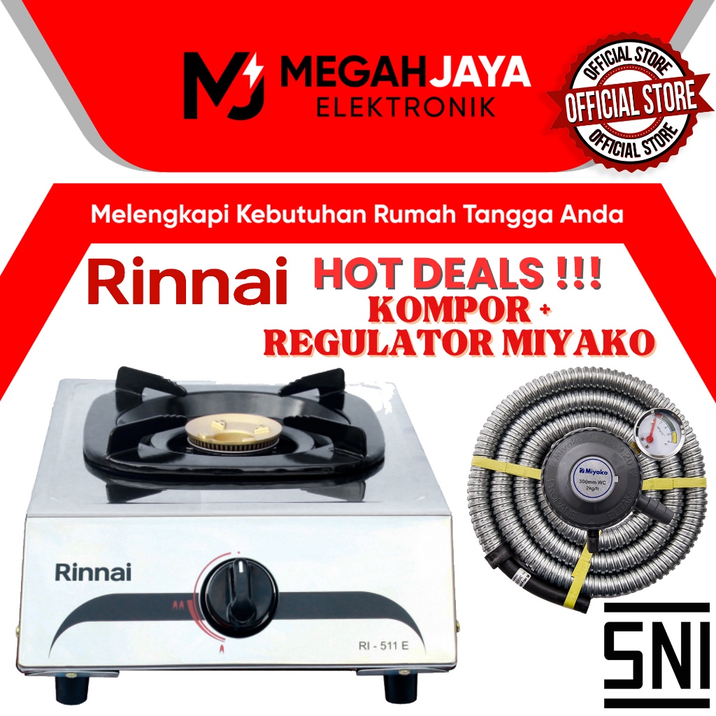 Jual [COD READY] PAKET HEMAT KOMPOR STAINLESS STEEL + REGULATOR RINNAI ...
