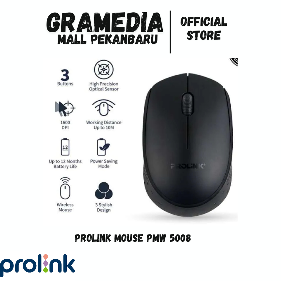 Jual PROLINK MOUSE PMW 5008 BLACK - BLUE (Original) Gramedia Mal ...