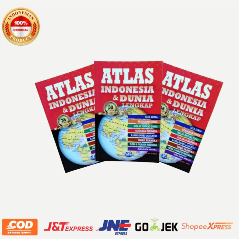 Jual Buku Atlas Indonesia Dan Dunia 38 provinsi Lengkap Kecil/B5 ...