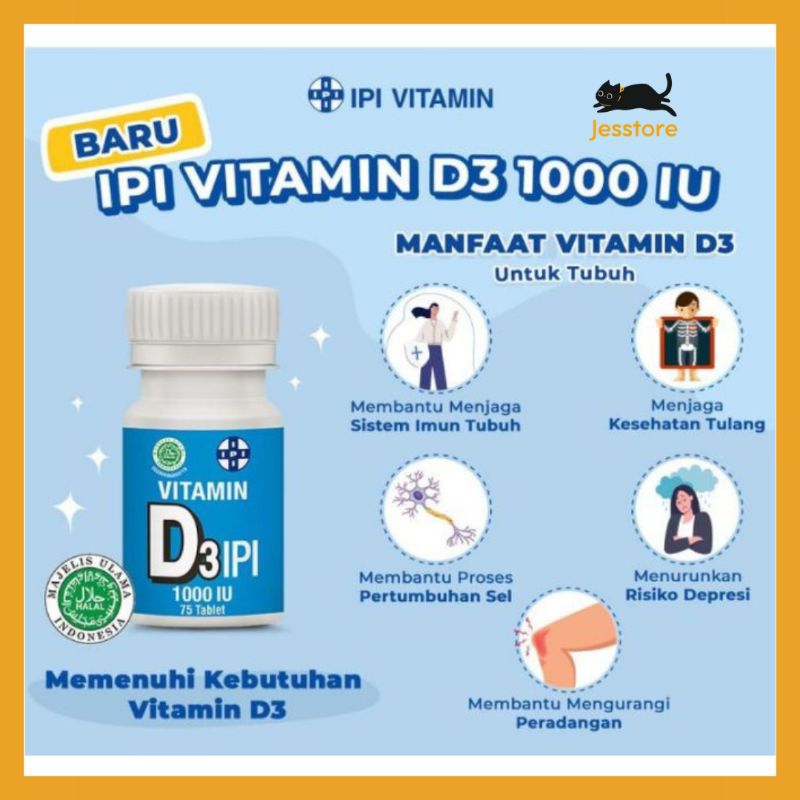 Jual VITAMIN D3 IPI ISI 30 & 75 TABLET | Shopee Indonesia