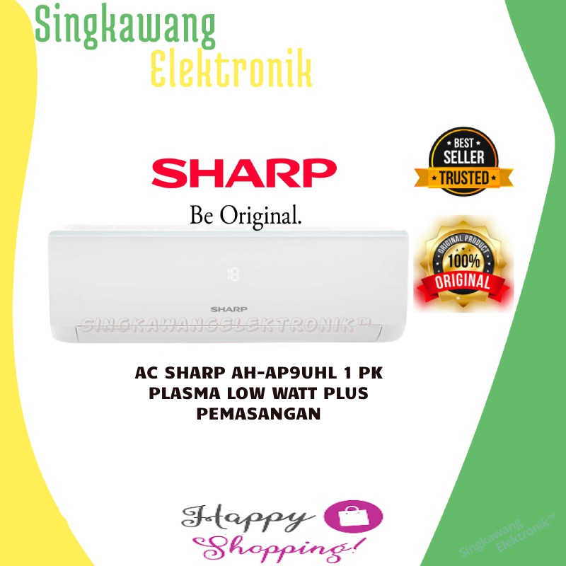 Jual AC SHARP AH-AP9UHL 1 PK PLASMA LOW WATT PLUS PEMASANGAN | Shopee Indonesia