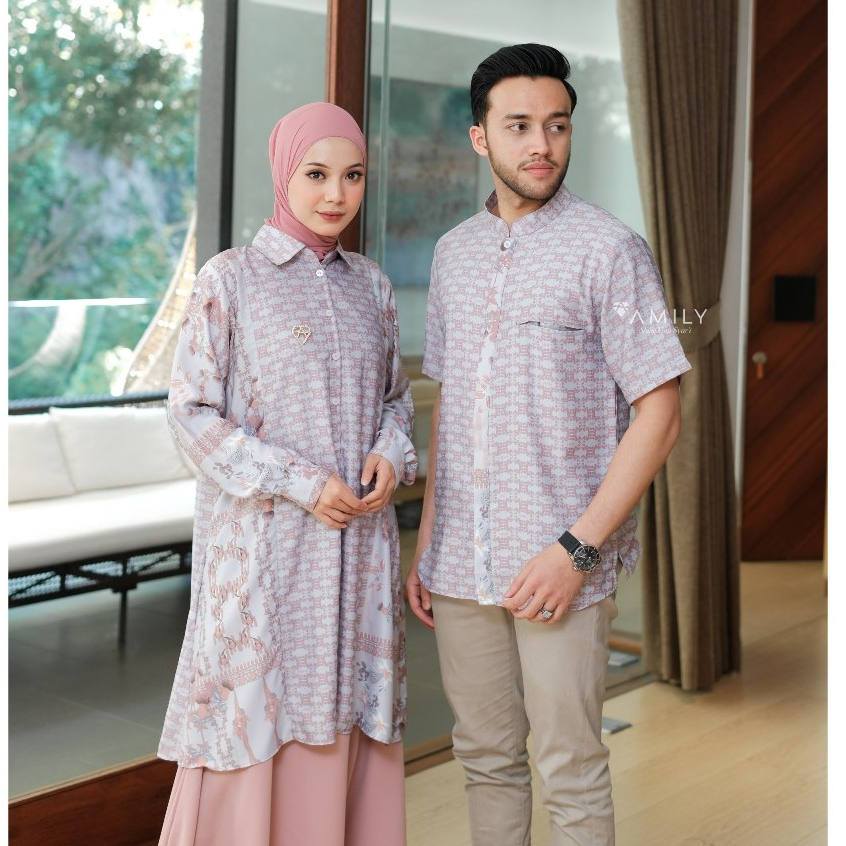 Jual BAJU GAMIS COUPLE SARIMBIT FAMILY SET 2024 SILK MOTIF PREMIUM ...