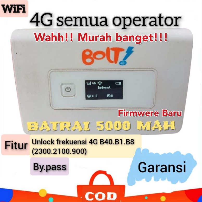 Jual Modem wifi 4G unlock all operator suport byu live on modem bolt ...