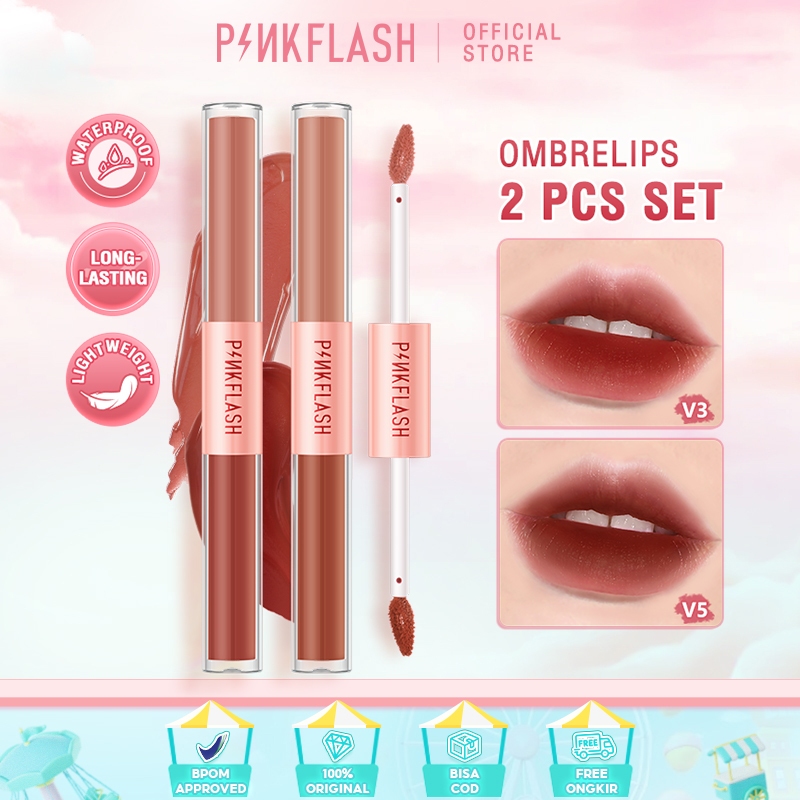Jual PINKFLASH 2 IN 1 Dual-ended Lipstick ombrelips Liquid Matte ...