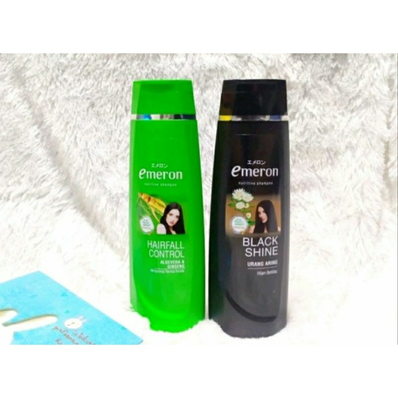 Jual SAMPO EMERON BOTOL 70 ML black shine/hair fall control | Shopee ...