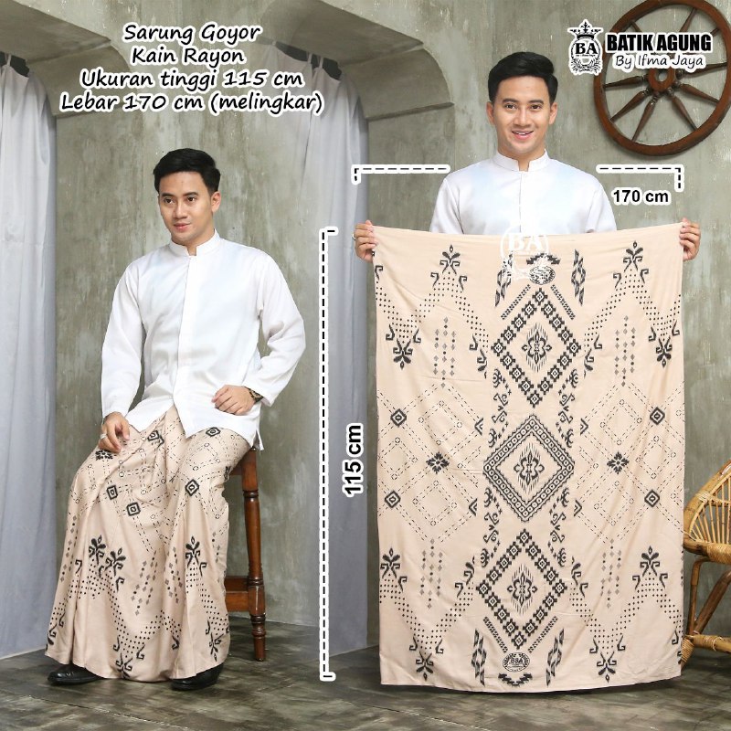 Jual Sarung Batik Rayon / Goyor Print Motif Balimun | Seragam Soft ...
