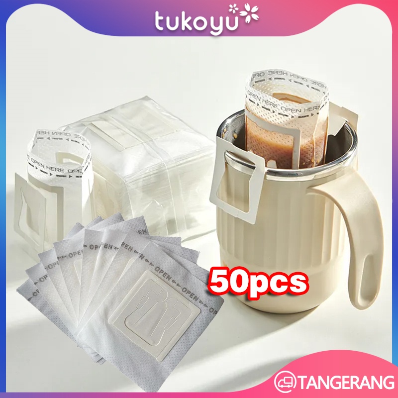 Jual Coffee Drip Bag Filter 50 Pcs/Kertas Saring Kopi/Ear Drip Coffee ...