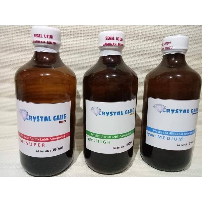 Jual Lem akrilik crystal glue type high 390ml+suntikan, lem acrylic ...