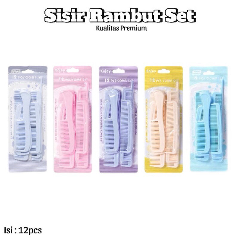 Jual Sisir Rambut Set / Sisir Rambut Isi 12pcs | Shopee Indonesia