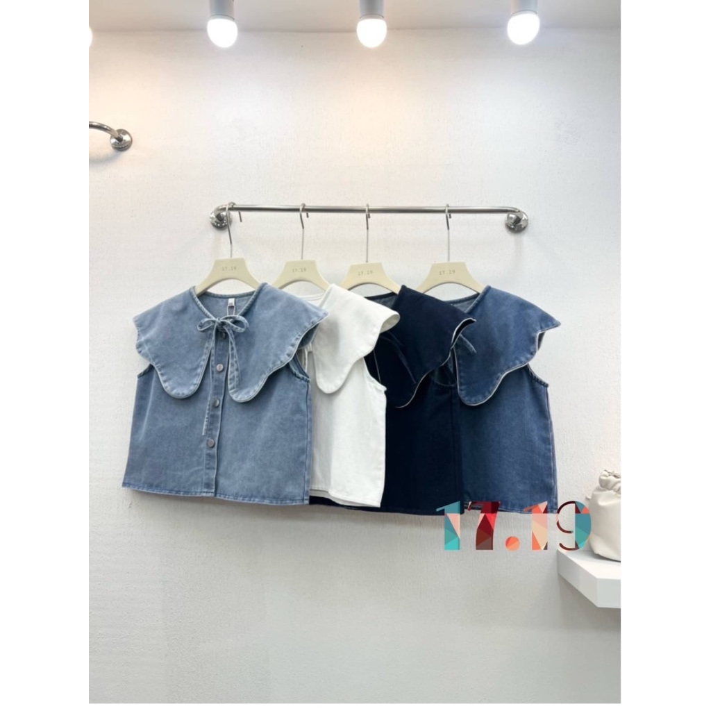 Jual Baju Rompi Vest Jeans Kerah Sailor Pita Lucu Ready Stock BKK ...