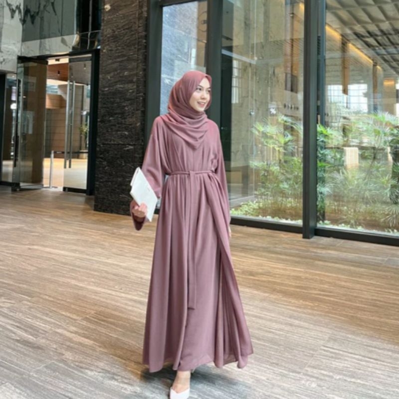 Jual TERBARU ABAYA MEDINA (SET HIJAB) OUTER MENYATU / GAMIS ABAYA BASIC ...