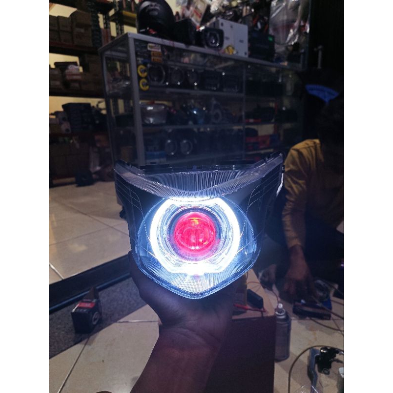 Jual reflektor plus lampu biled beat karbu beat fi beat esp street eco ...
