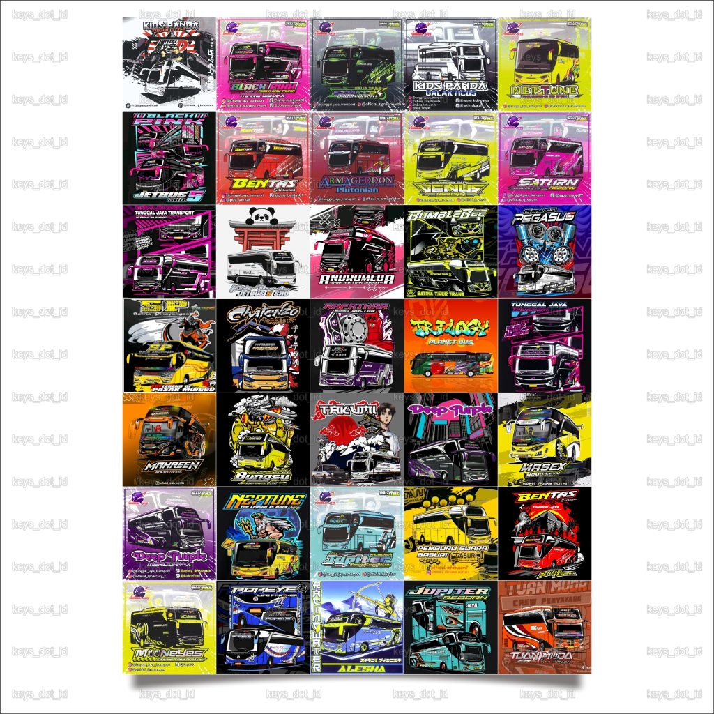 Jual STICKER STIKER BUS BASURI KOTAK ISI 35 PCS, STICKER BUS TELOLET ...