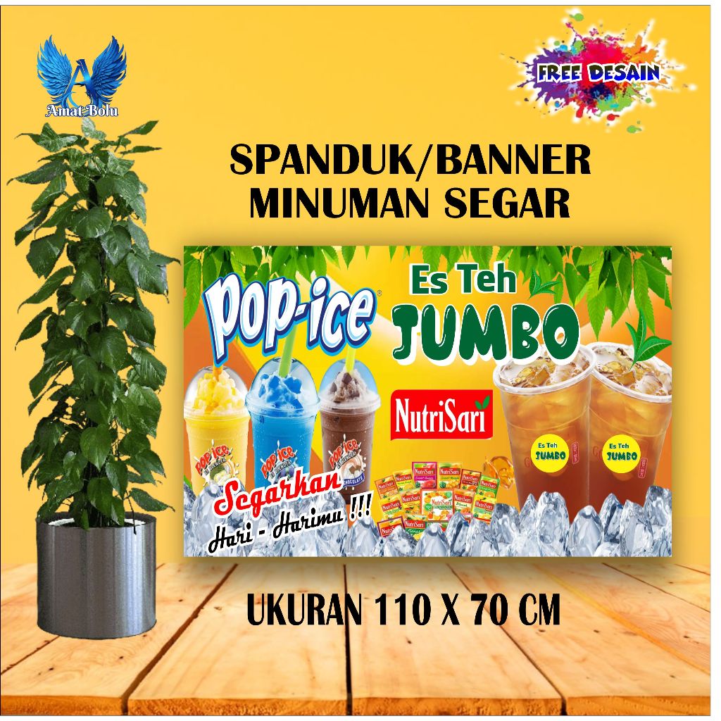 Jual Cetak Banner Cetak Spanduk ES TEH JUMBO POP ICE NUTRISARI UKURAN ...