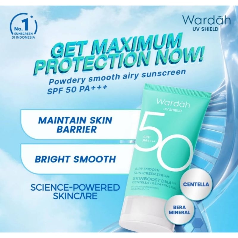 Jual Wardah Sunscreen Airy Serum SPF 50 PA ++++ Centella Skinboost DNA ...