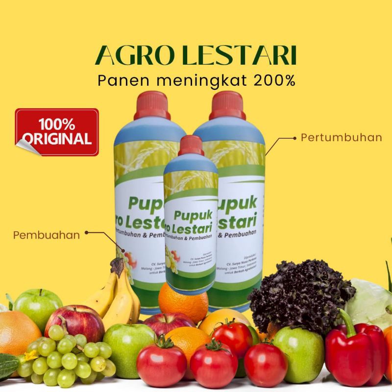 Jual Pupuk Penyubur Perangsang dan Pelebat Buah - Pupuk Agro Lestari Kemasan 1 Liter | Shopee ...