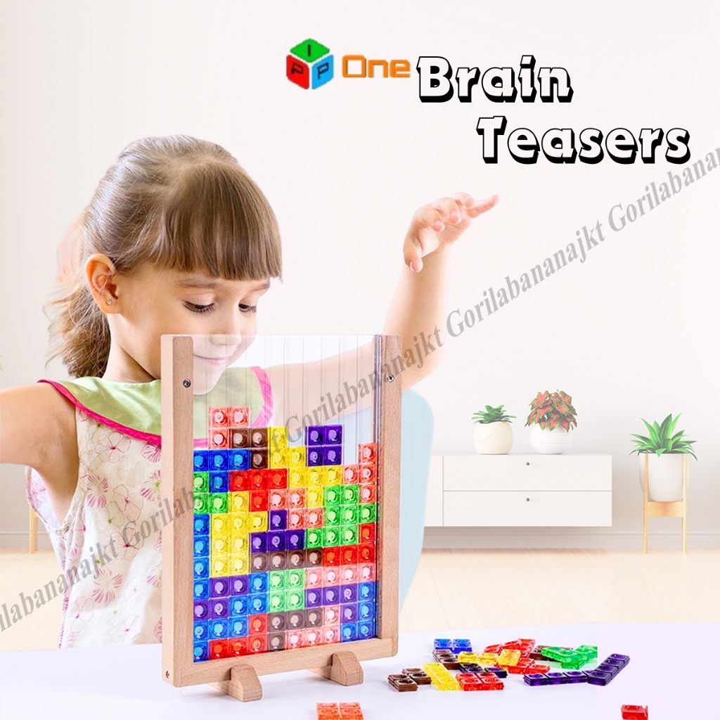 Jual Mainan Puzzle Tetris game balok kayu creative 3d board game ...