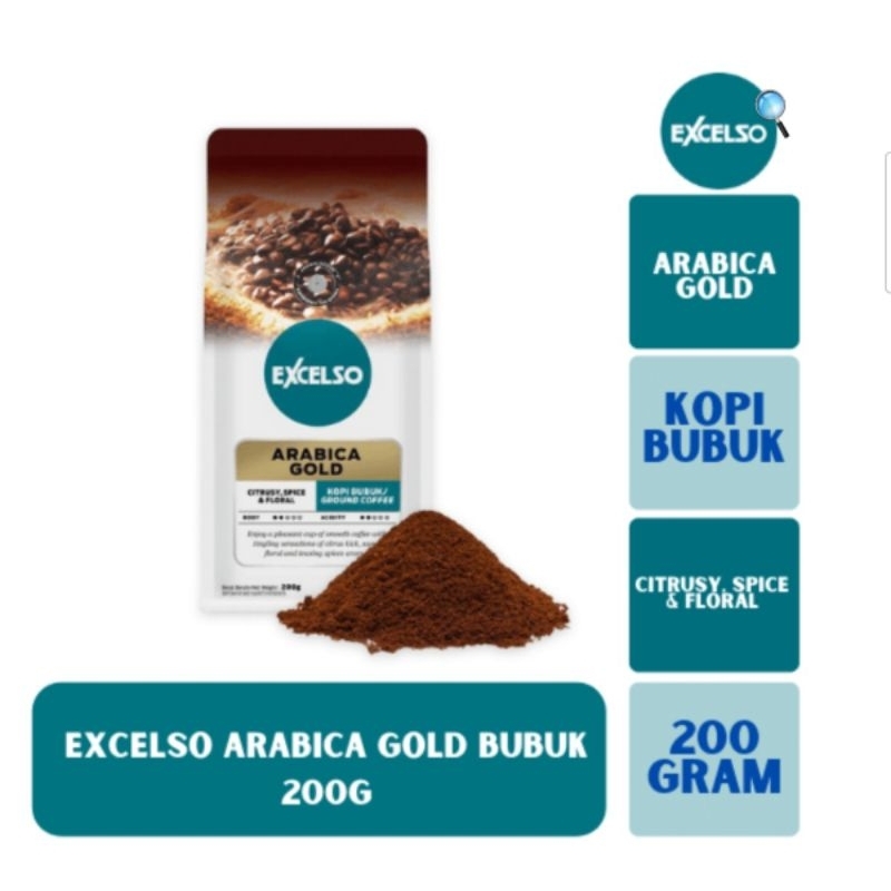Jual EXCELSO KOPI BUBUK 200G ARABICA GOLD | Shopee Indonesia