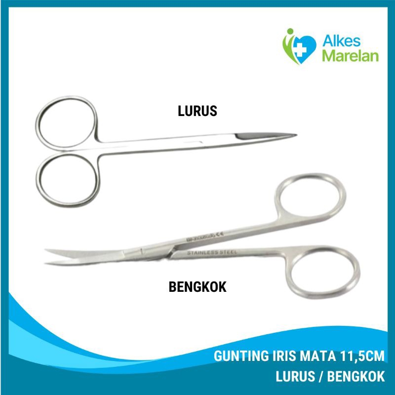 Jual Gunting Iris Mata Lurus Bengkok 11,5cm / Iris Scissors Straight 11 ...