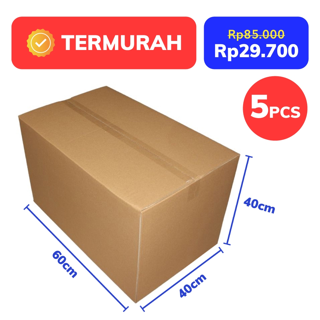 Jual 5pcs Kardus Box Ukuran 60x40x40 60 x 40 x 40 x 35 x 30 x 25 x 20 ...