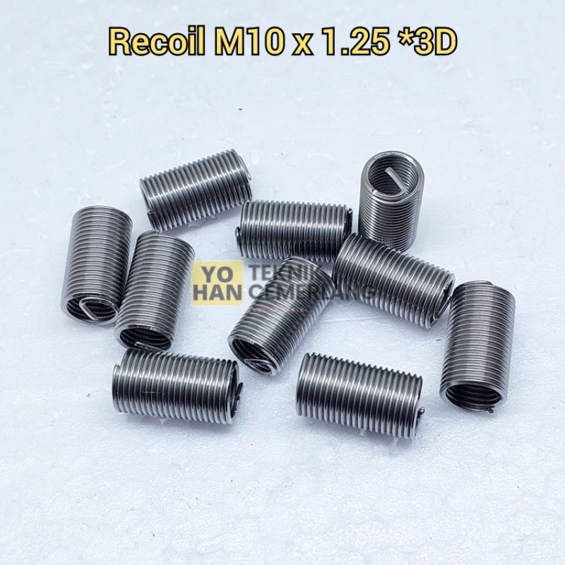 Jual Recoil Baut 14 Alat Perbaikan Drat Slek M10 x 1.25 Helicoil Stainless | Shopee Indonesia