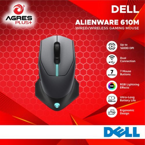 Jual DELL Alienware Mouse Gaming Wireless 610M Micro Switch Dual Mode ...