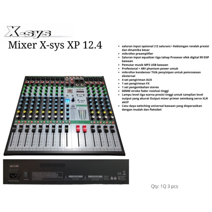 Jual Mixer Audio Merek X-sys Model XP-12.4 Original | Shopee Indonesia