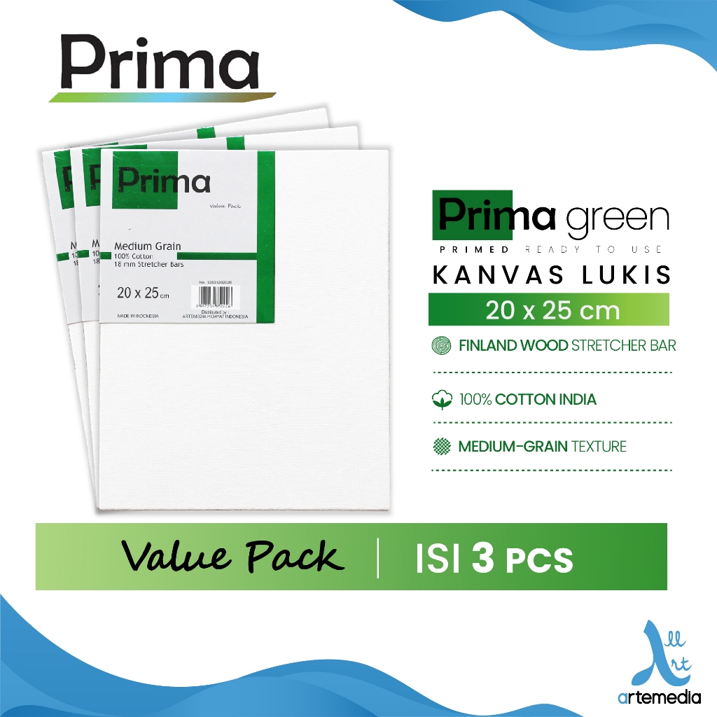 Jual Prima Green 20x25cm Value Set Cotton Canvas | Shopee Indonesia