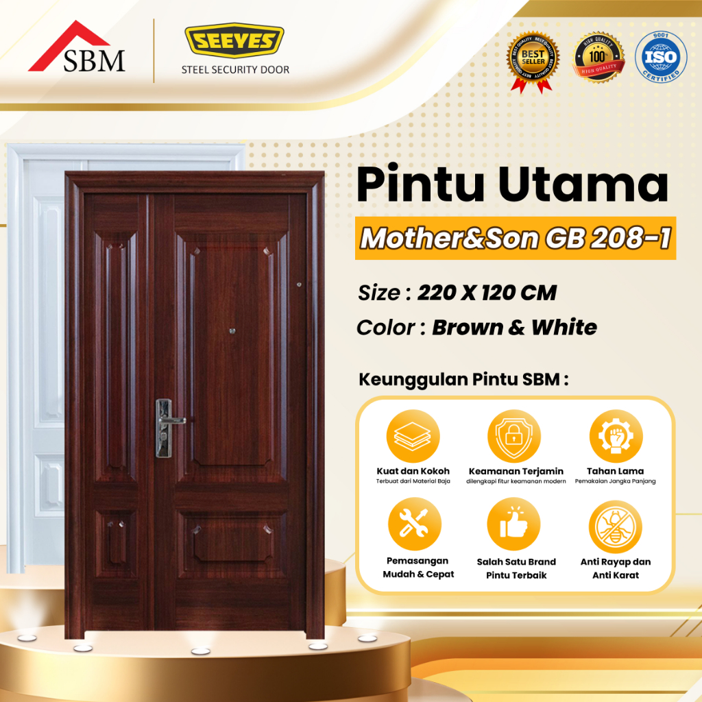 Jual Pintu Kamar | Pintu Rumah | Pintu Utama | Pintu Baja Seeyes Anti Karat Anti Rayap Tipe ...
