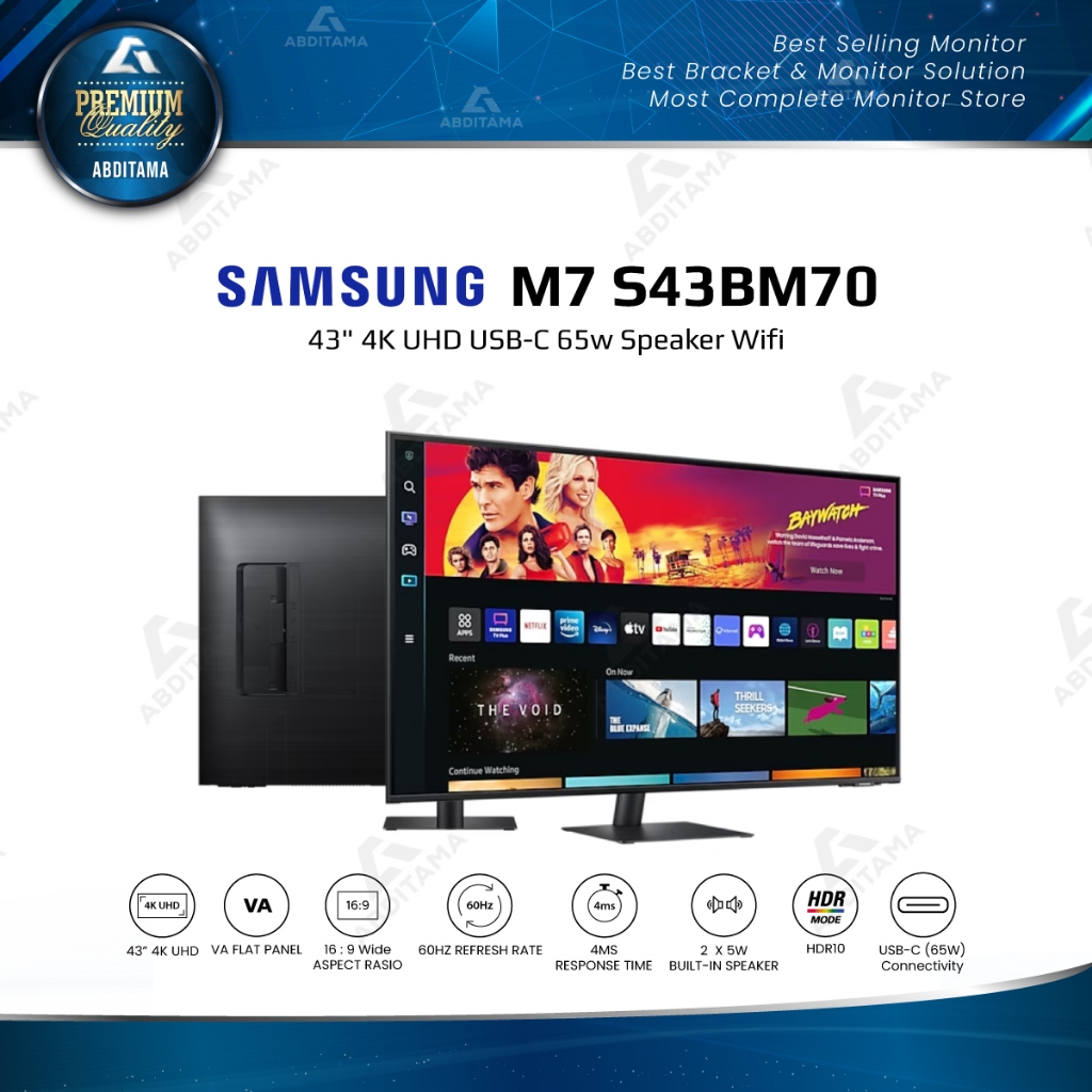 Jual LED SAMSUNG Smart Monitor M7 M70B S43BM70 43" M70B 4K HDR USB-C Wifi | Shopee Indonesia