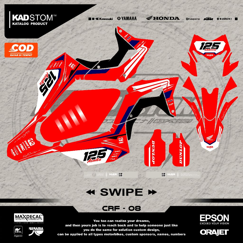 Jual Stiker Decal Crf 150 L Full Body Honda Crf Supermoto Custom ...