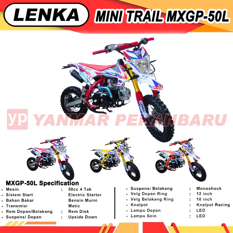 Jual Motor Cross Mini Trail 50cc 4 Tak LENKA MXGP-50L | Shopee Indonesia