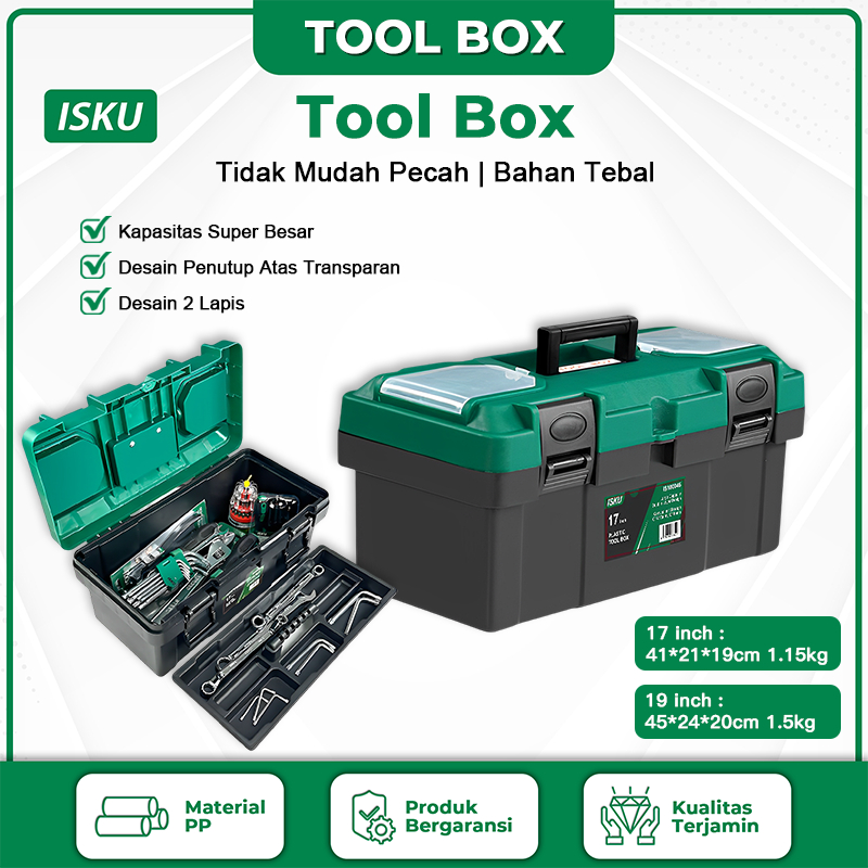 Jual Tool Box Besar ISKU Toolbox Perkakas Plastik Bahan Tebal Bahan PP ...
