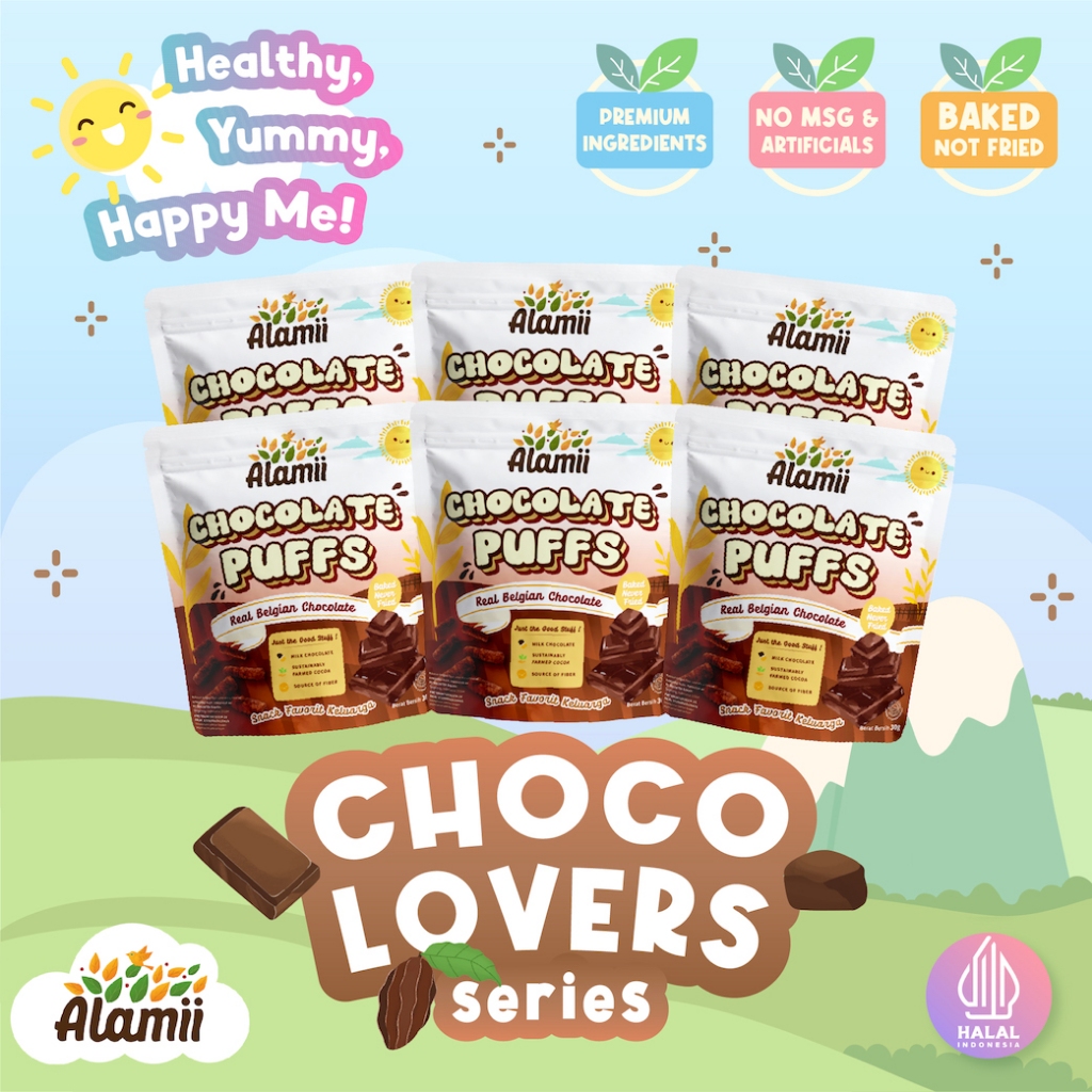 Jual Alamii Puffs Choco Lovers - Bundle isi 6 x 30g / Chocolate / Snack ...