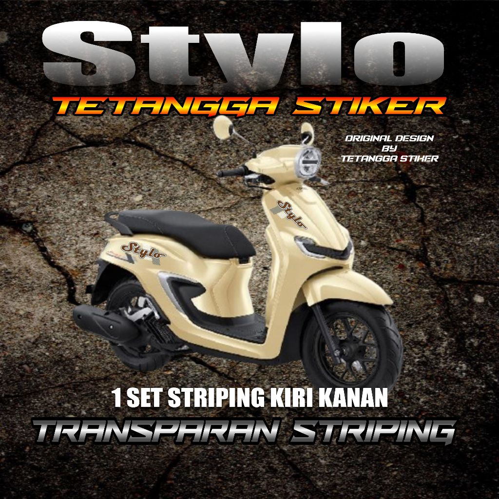 Jual STIKER MOTOR HONDA STYLO - STRIPING TRANSPARAN STYLO 160 CLASIC ...