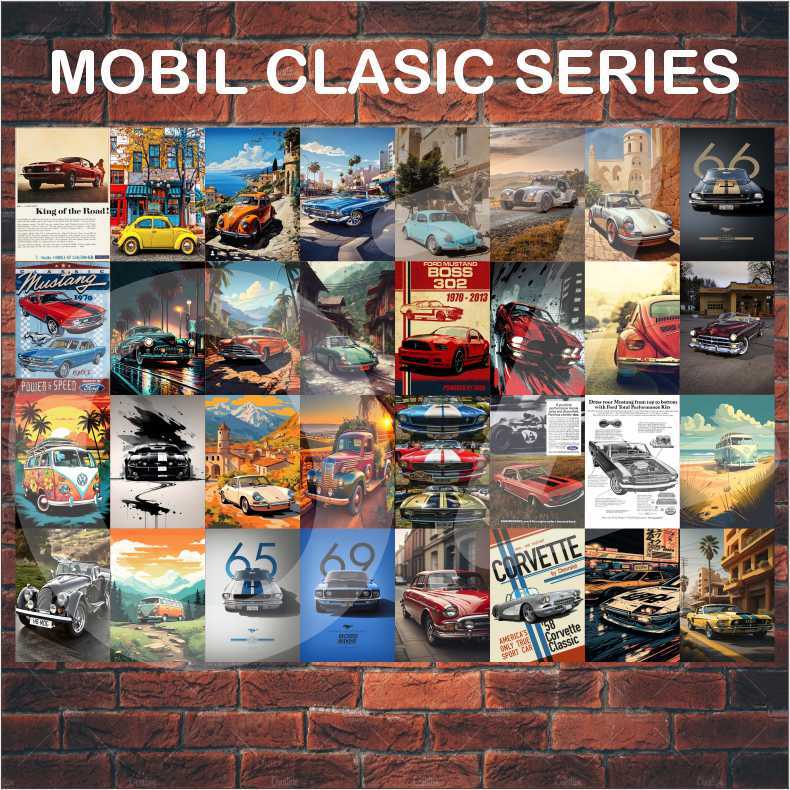 Jual POSTER DINGDING AESTHETIC / POSTER MOBIL CLASIC / POSTER MOBIL ...