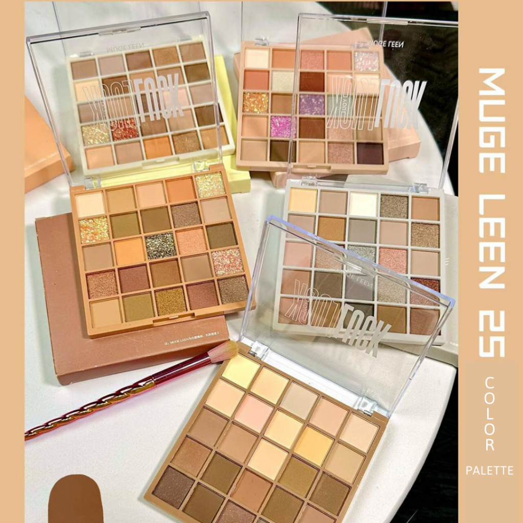 Jual MUGE LEEN 25 Colors Eyeshadow Palette - Matte & Shimmer, Highlight ...
