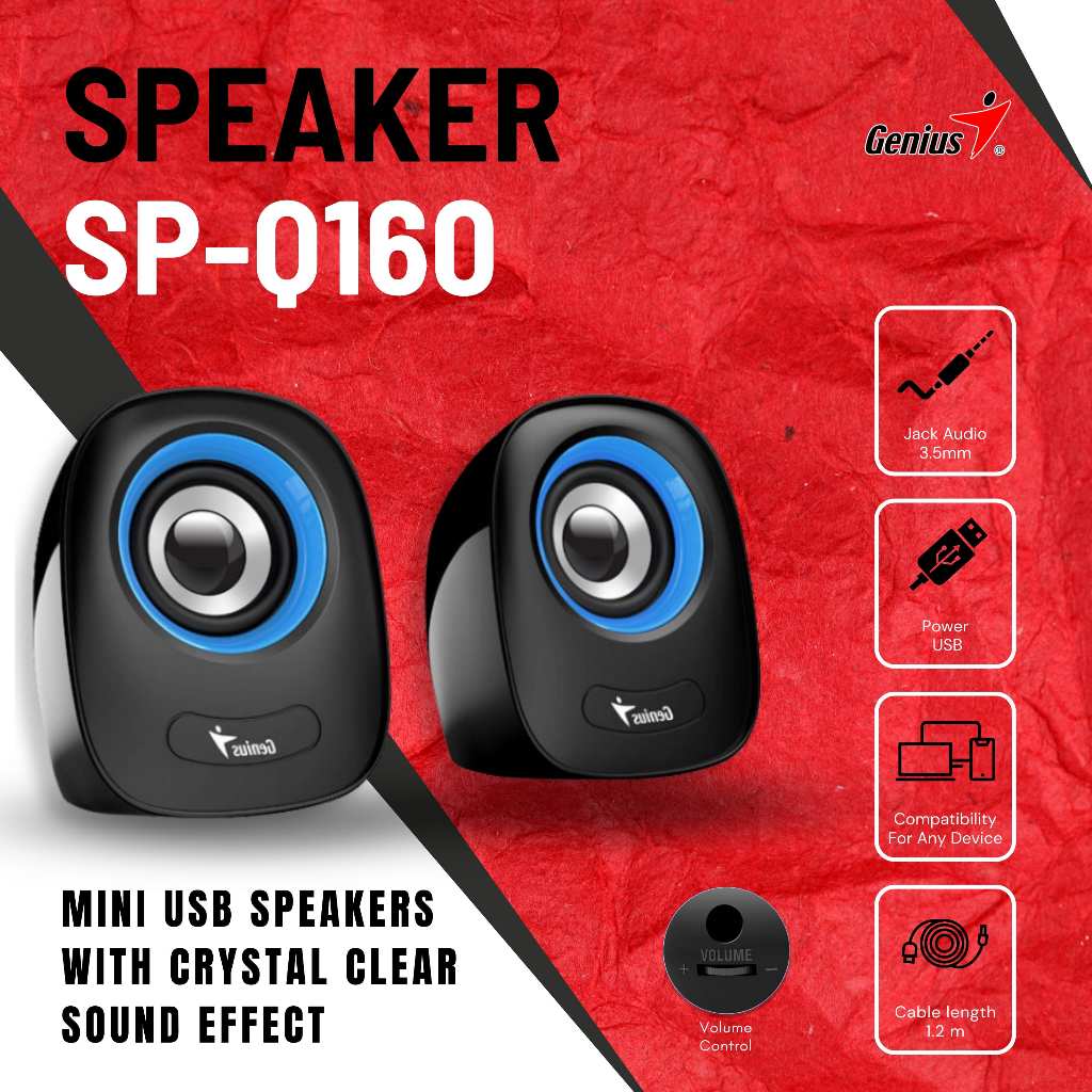 Jual Genius Usb Speaker SP-Q160 Crystal Clear Sound Effect | Shopee Indonesia