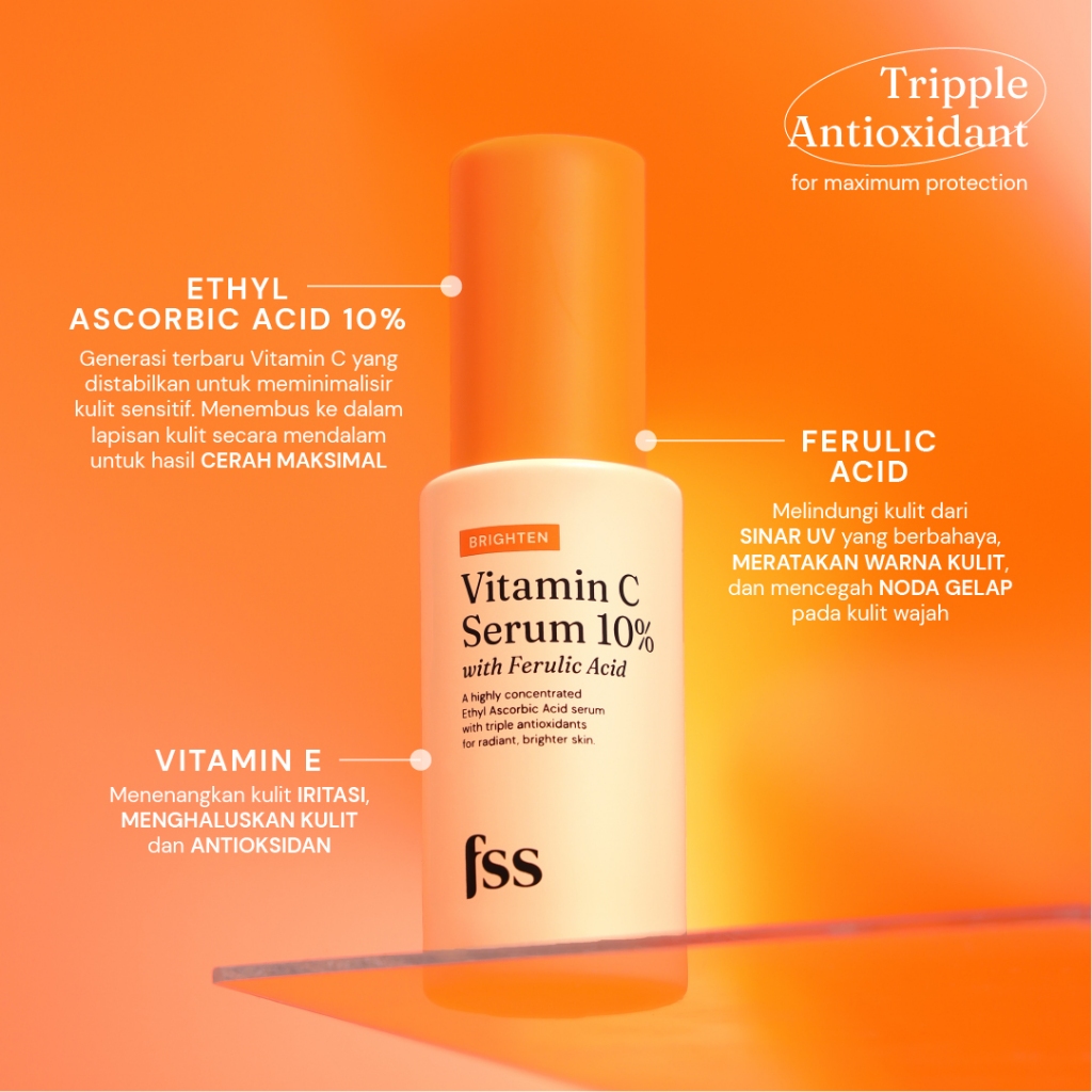 Jual For Skin's Sake FSS Vitamin C Serum Mencerahkan Kulit Memudarkan Bekas Jerawat with Triple ...