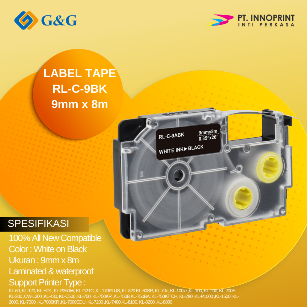 Jual [G&G] Refill pita EZ label tape untuk casio 9 mm | Shopee Indonesia