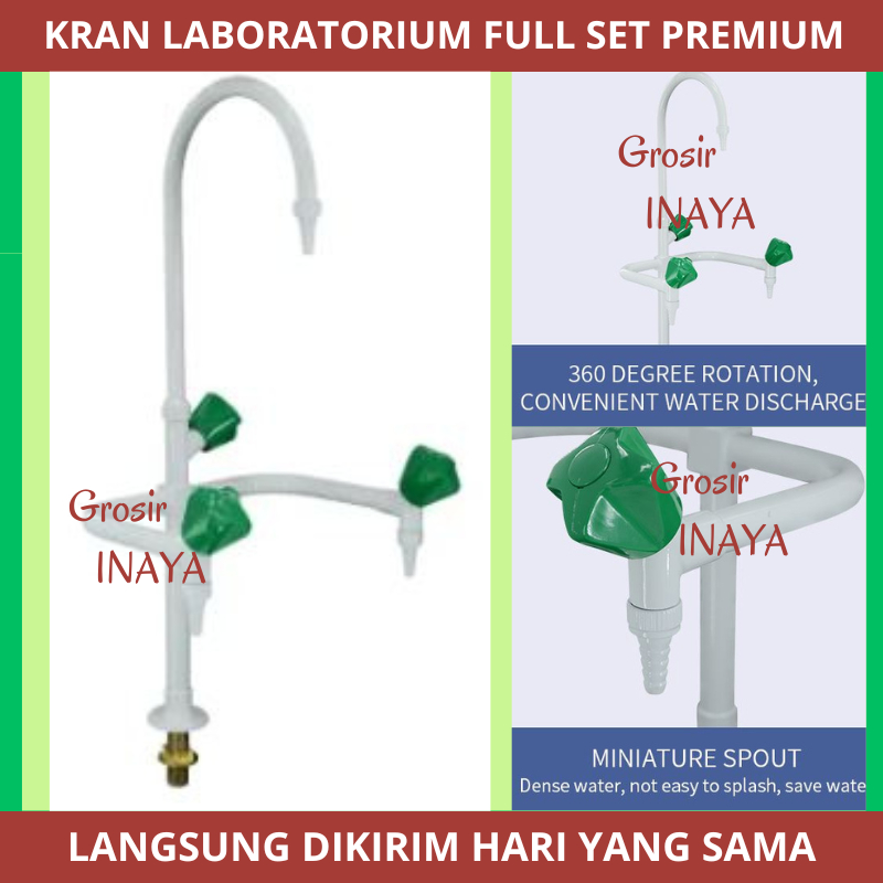 Jual Kran Laboratorium 3 way three Leher Angsa Lab Faucet Meja Lemari ...