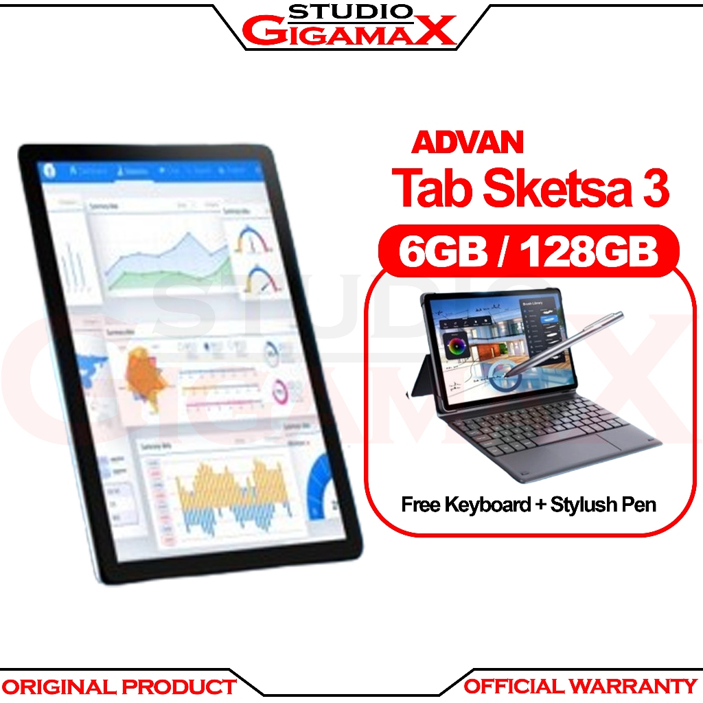 Jual Advan Sketsa 3 6/128GB Garansi Resmi Free Stylush Pen + Keyboard ...