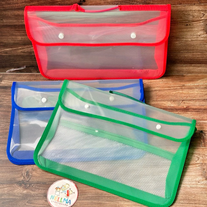 Jual Map plastik kancing 2 Zipperbag Map Jaring Ukuran Folio tenteng ...
