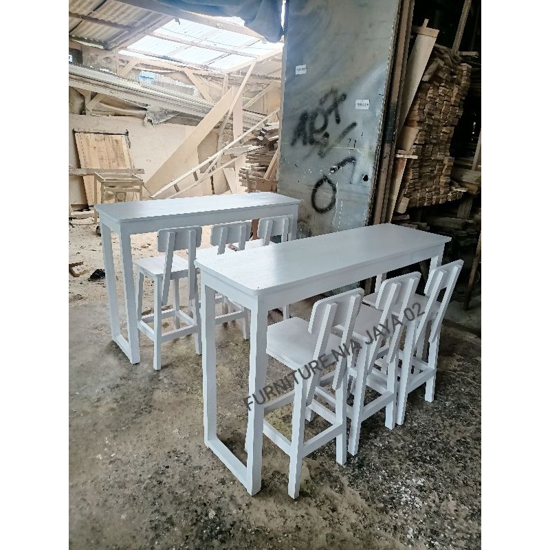 Jual meja bar cafe full putih uk 120x40x90 | Shopee Indonesia