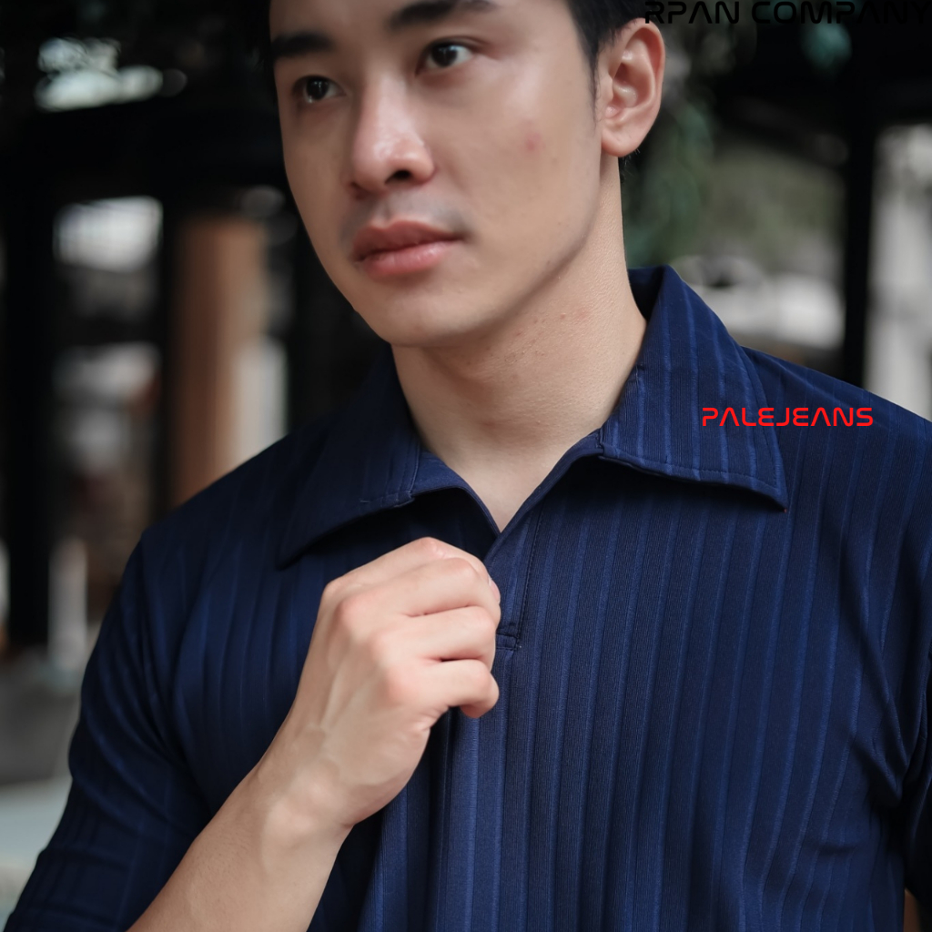 Jual Kaos Polo Shirt Knit Pria / Korean Knit Baju Polo Shirt Pria Salur ...