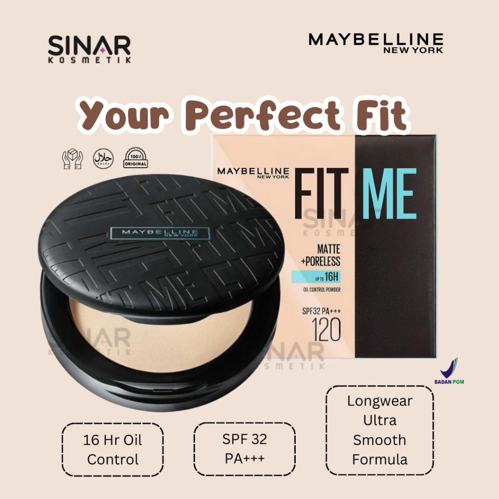Jual Maybelline Fit Me Matte + Poreless Powder SPF 32 PA +++ 16H Oil ...